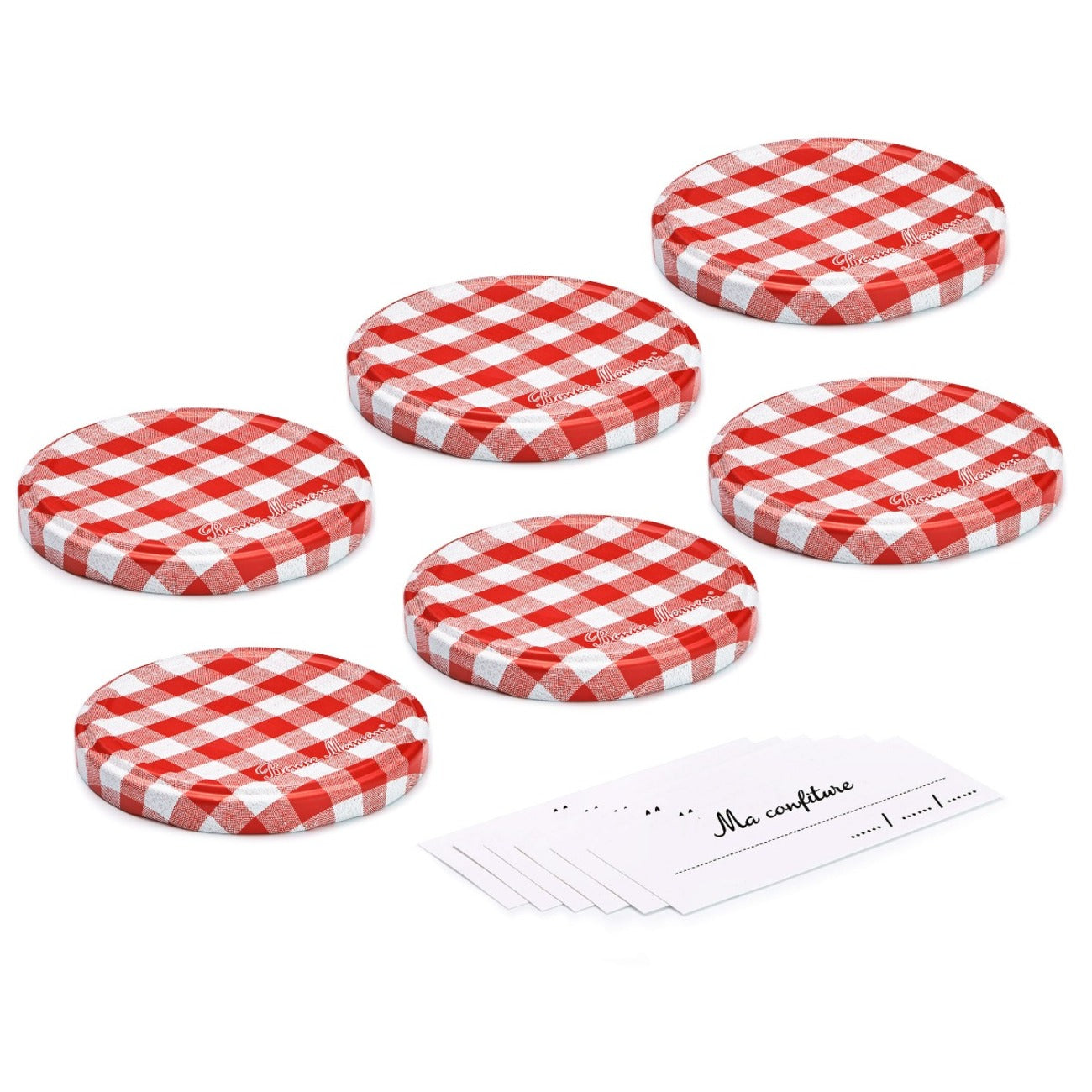 Lot de 6 Couvercles et Etiquettes pour pots de Confiture 370g Bonne Maman